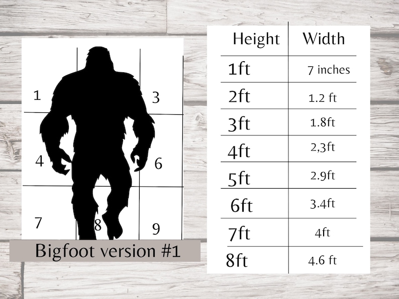Life Size Sasquatch Template, PDF Stencil, Printable Large Digital ...
