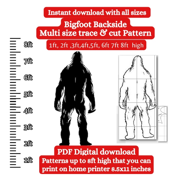 Bigfoot Life Size Pattern - Etsy
