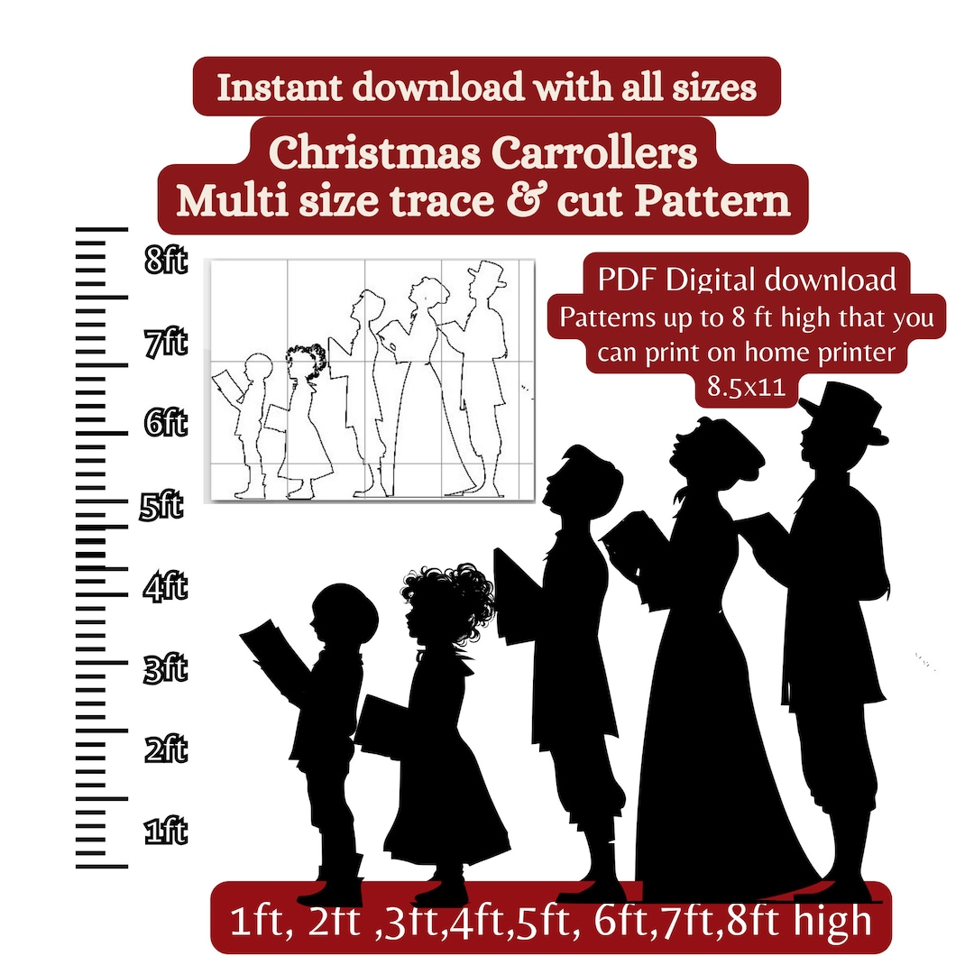 Life Size Christmas Carolers Pattern PDF Template ,printable Trace and ...
