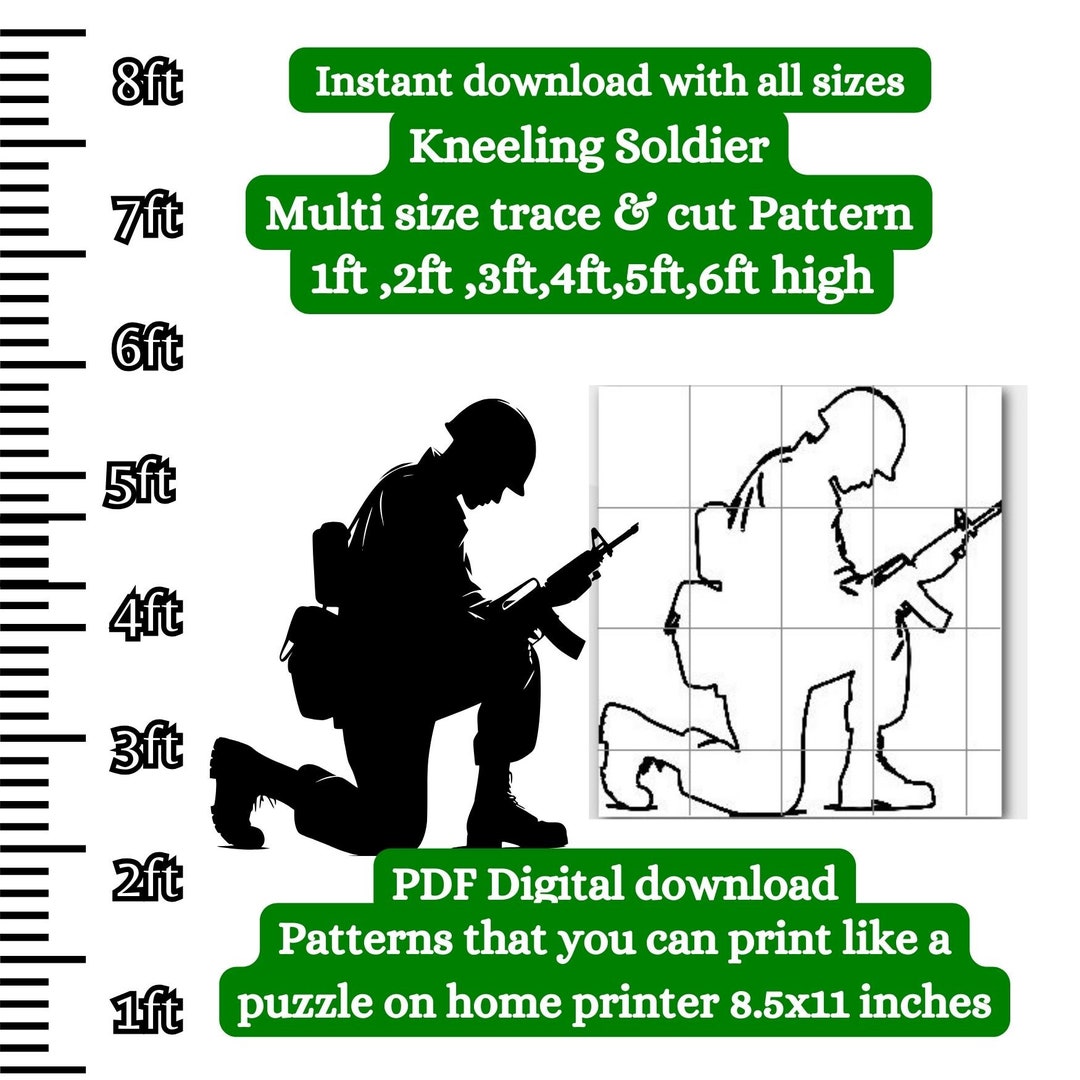 Kneeling Soldier With Rifle Pattern, Yard Display Silhouette ,stencil ...