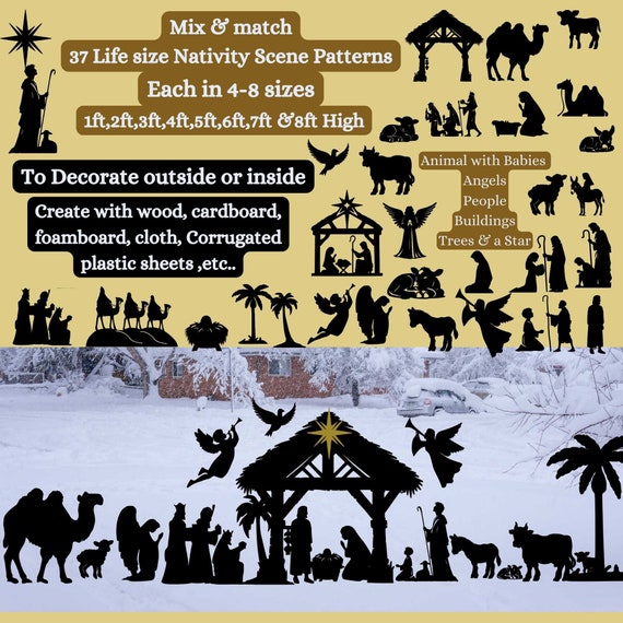 Life Size Outdoor Nativity Scene Silhouette