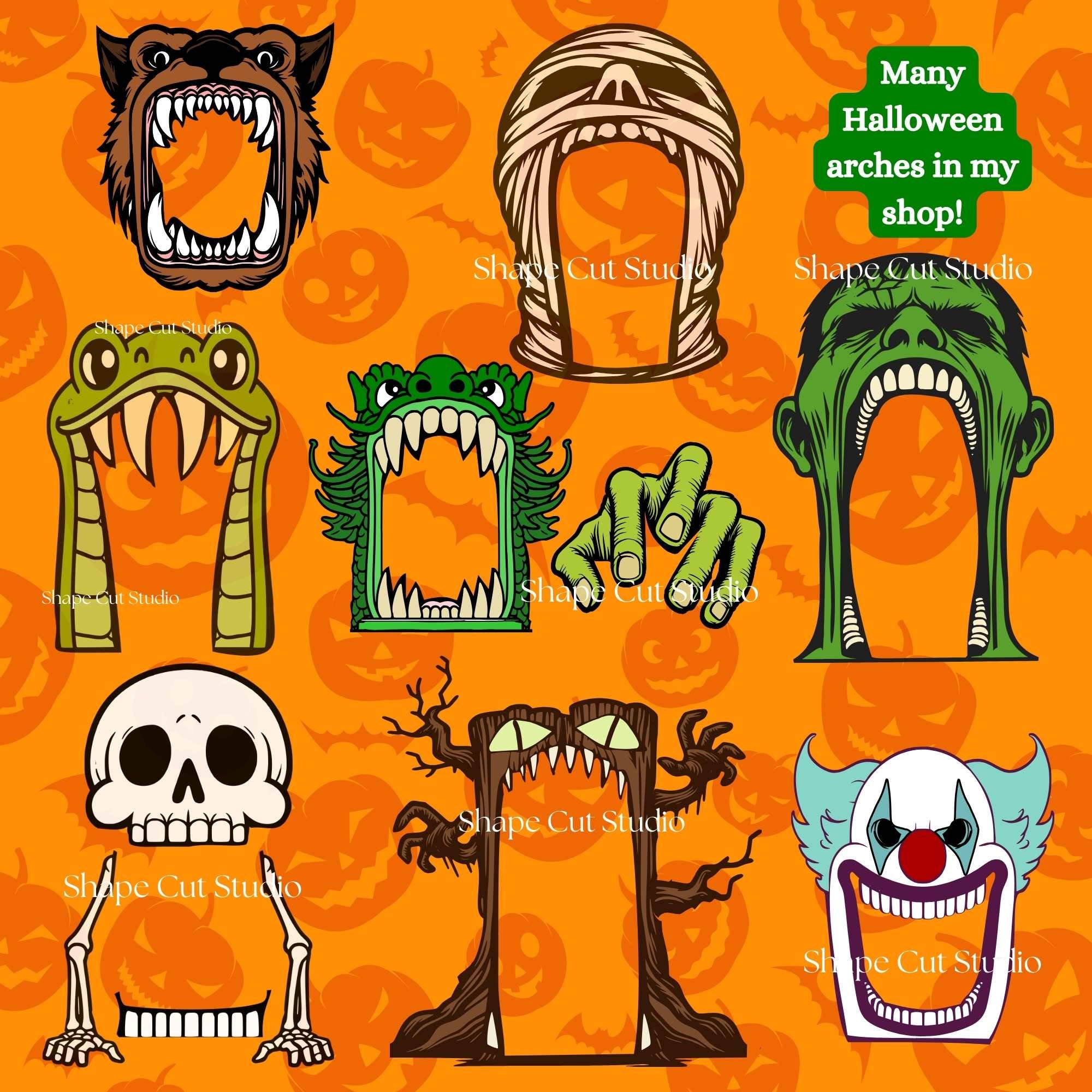 1ft-8ft Halloween Evil Clown Arch Entrance , Silhouette Print and Cut ...