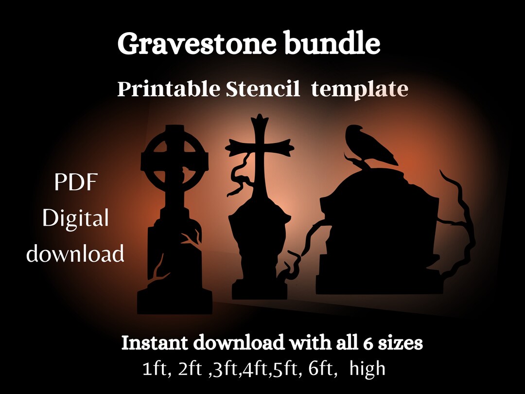 Life Size Halloween Graveyard Silhouette Bundle Template, Woodworking ...