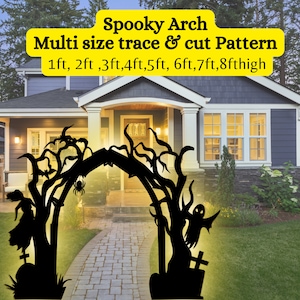 1ft-8ft Halloween Spooky Arch , Silhouette Print and Cut Template ...