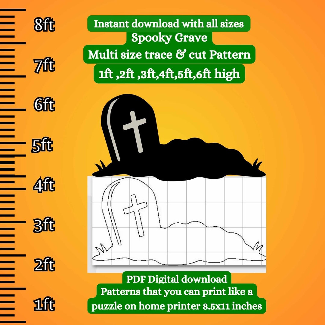 1-5ft Fresh Grave Decor, Full-size Diy Trace & Create Patterns ...