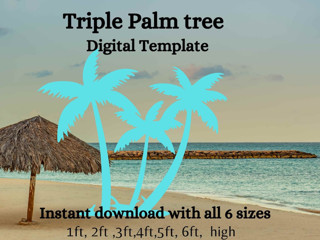 5ft 6ft Coconut Tree PDF Template ,tiki Theme Printable Trace and Cut ...