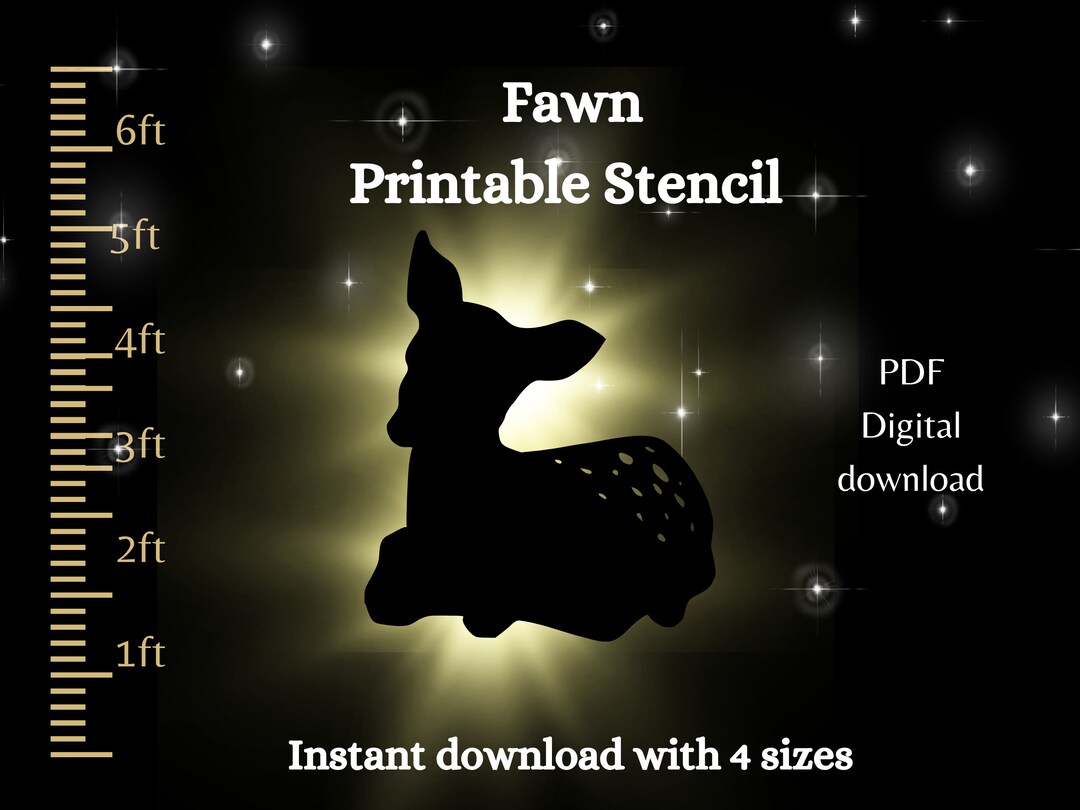 2ft Fawn Silhouette Pattern , Baby Deer Template , Mama and Baby Deer ...