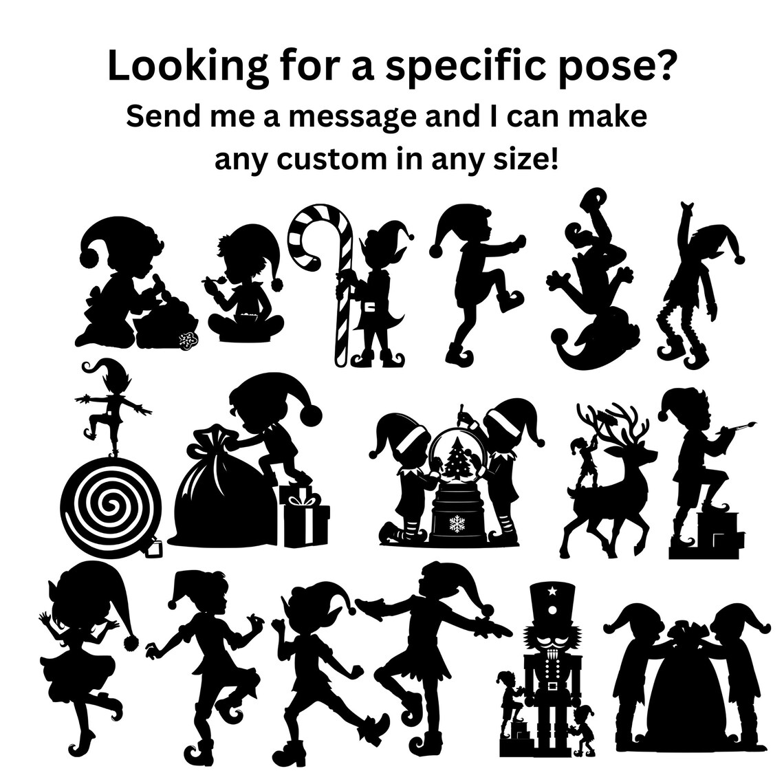 1ft 6ft Busy Elves Bundle Full Size Patterns, Yard Art Pdf Stencil ...