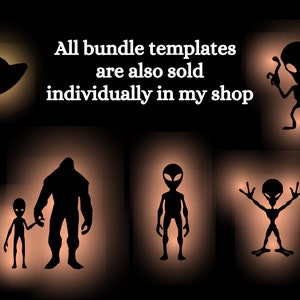 4ft 5ft 6ft PDF Alien Stencil Silhouette Template, Yard Art Cut Out ...