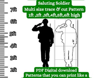 Kneeling Soldier Pattern, Yard Display Silhouette Cutout, Stencil ...
