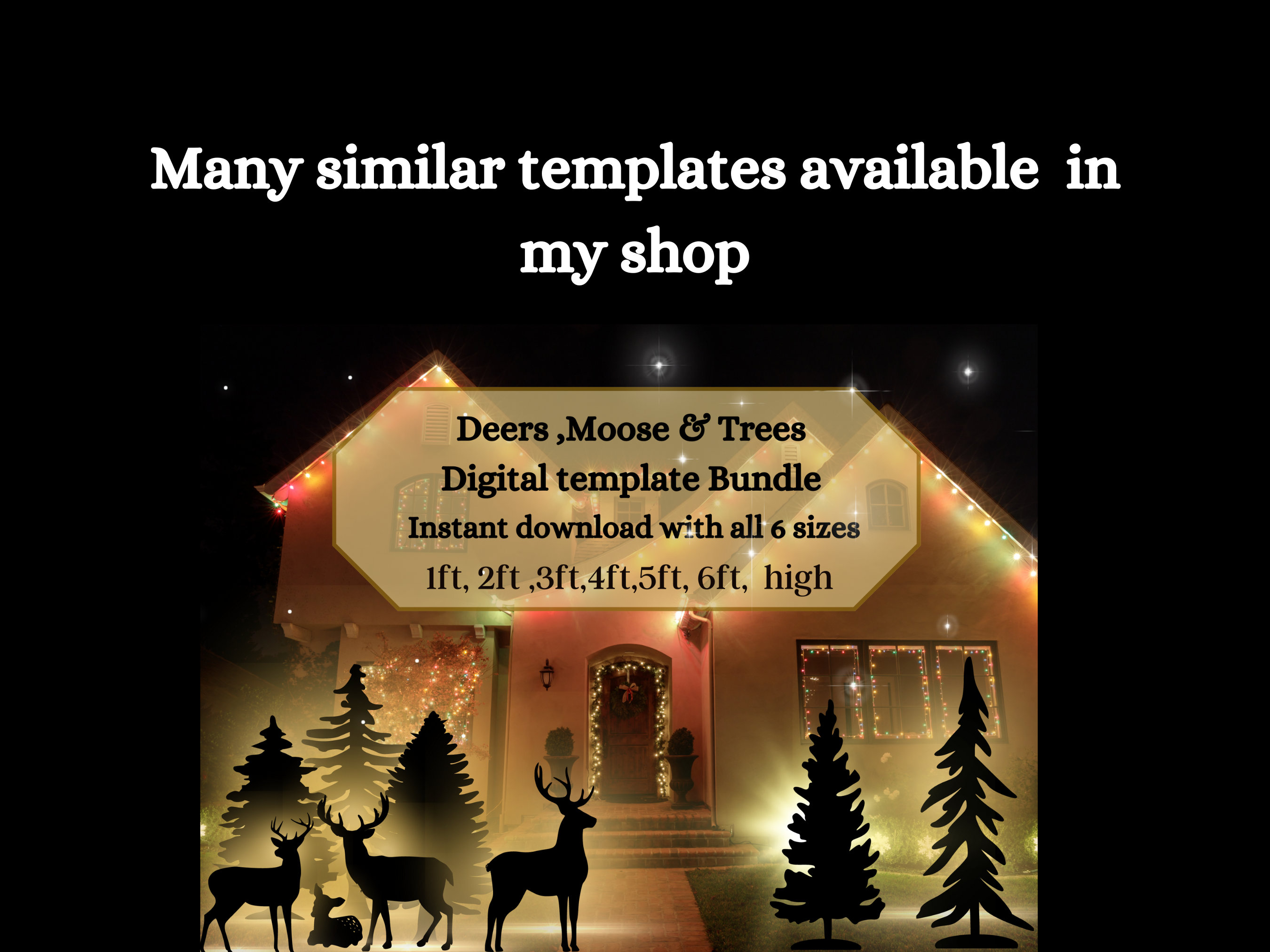 1ft to 8ft Bull Elk Silhouette Printable Trace and Cut - Etsy Canada