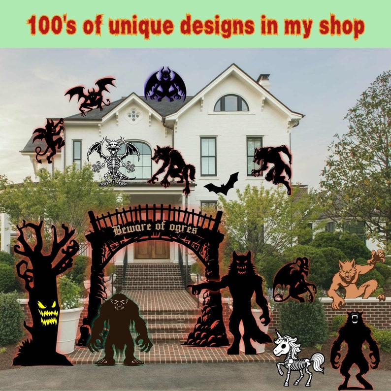 1ft-8ft Halloween Spooky Arch , Silhouette Print and Cut Template ...