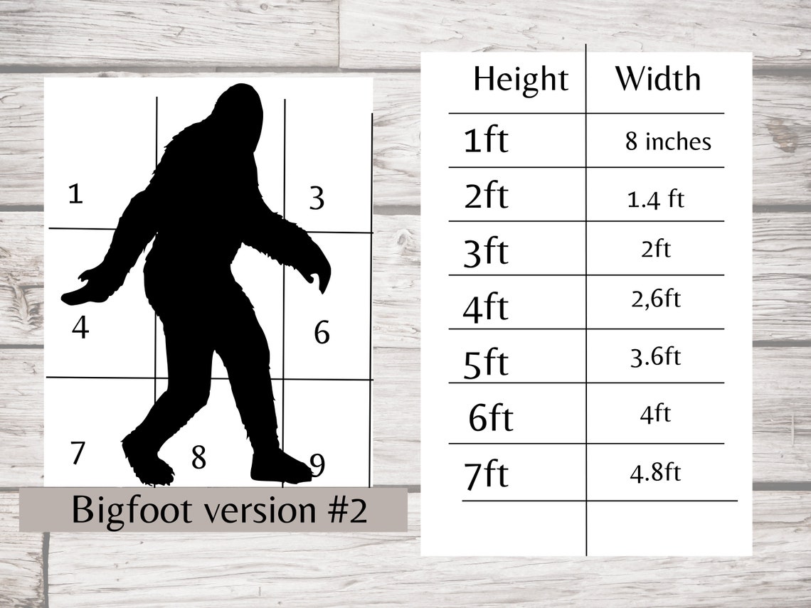 1ft to 8ft Bigfoot Wood Cut Out Silhouette Template Mosaic - Etsy