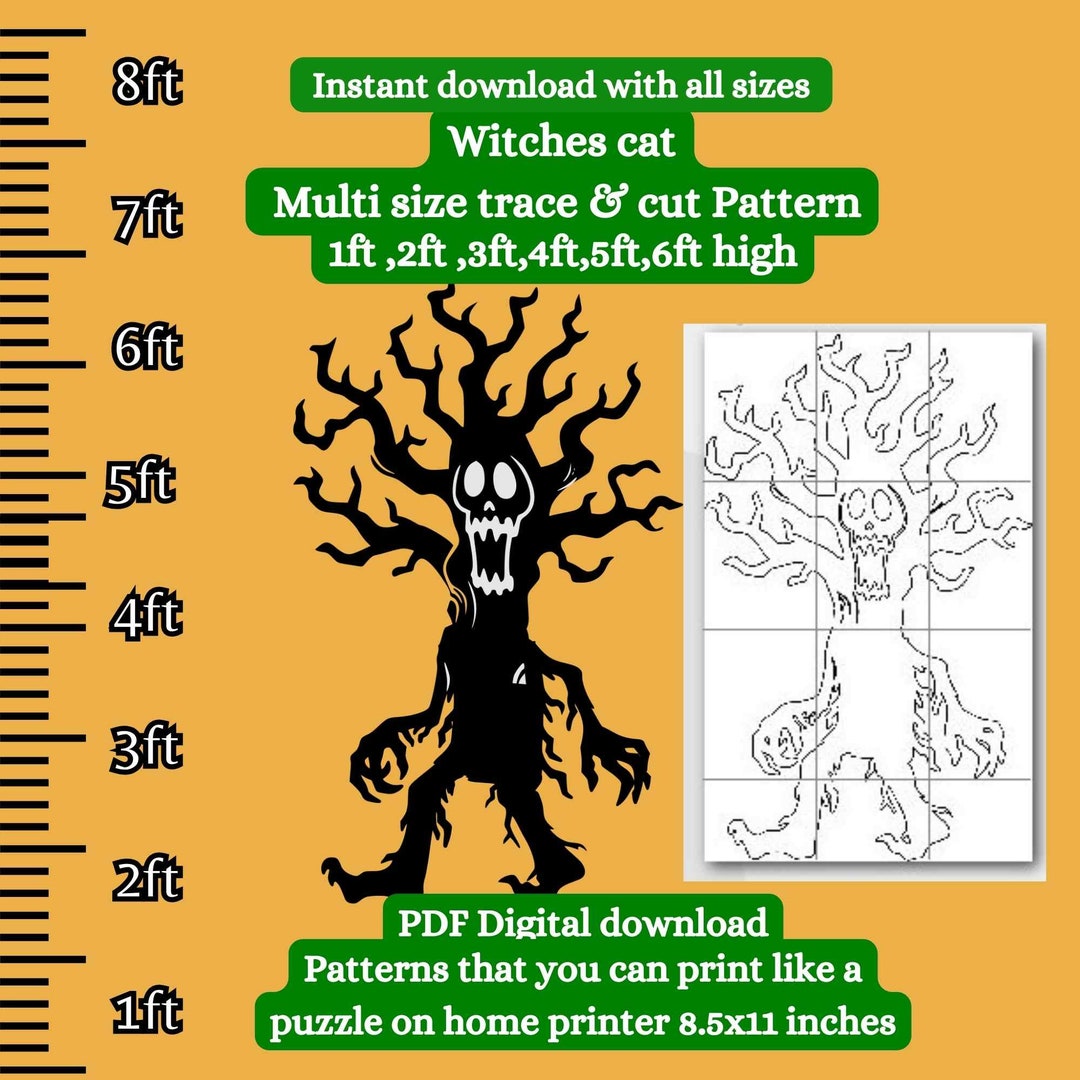 Walking Tree Monster ,yard Art Silhouette Template,print Trace & Cut ...