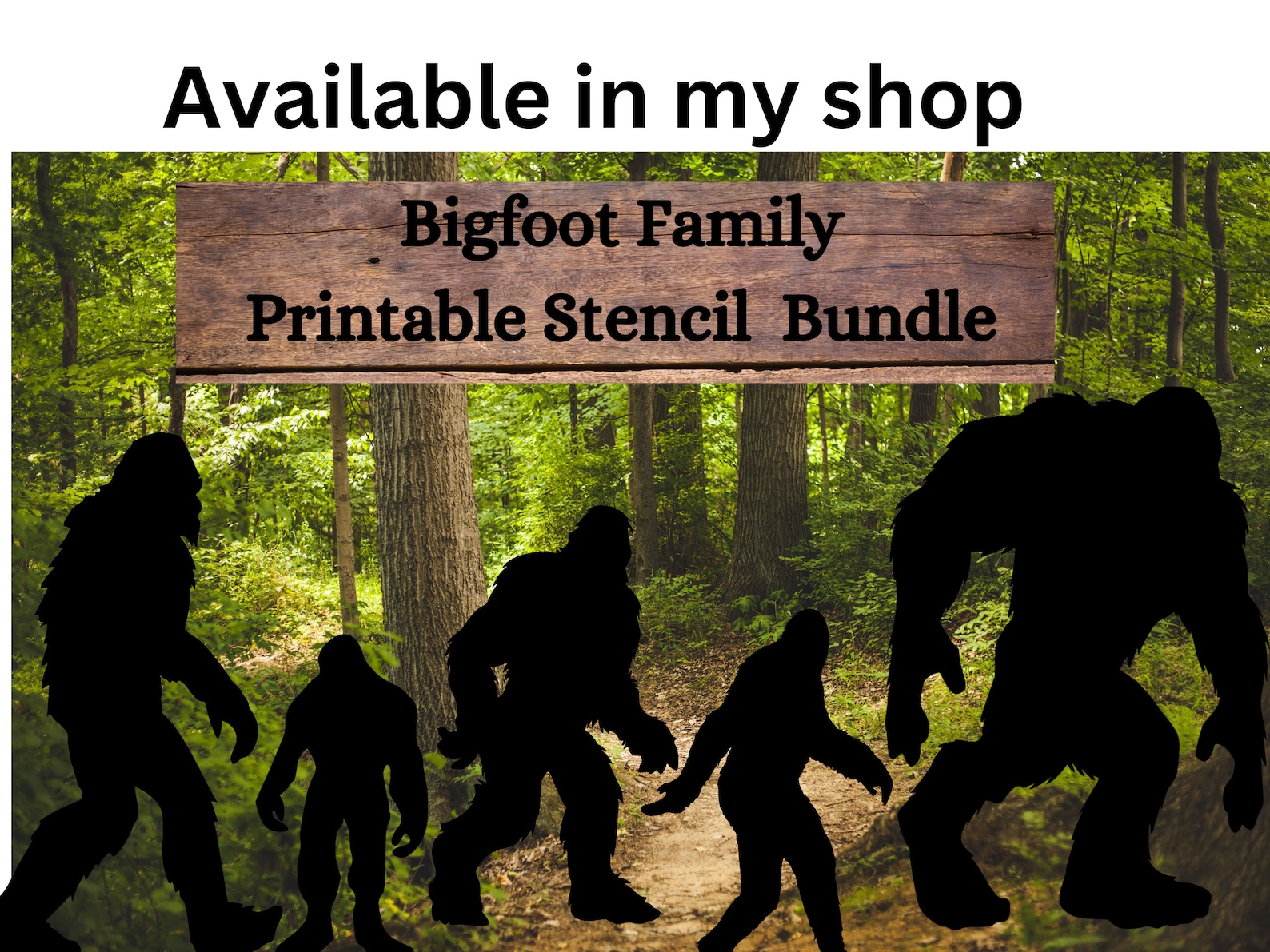 1ft to 8ft Bigfoot Wood Cut Out Silhouette Template, Template Bundle ...
