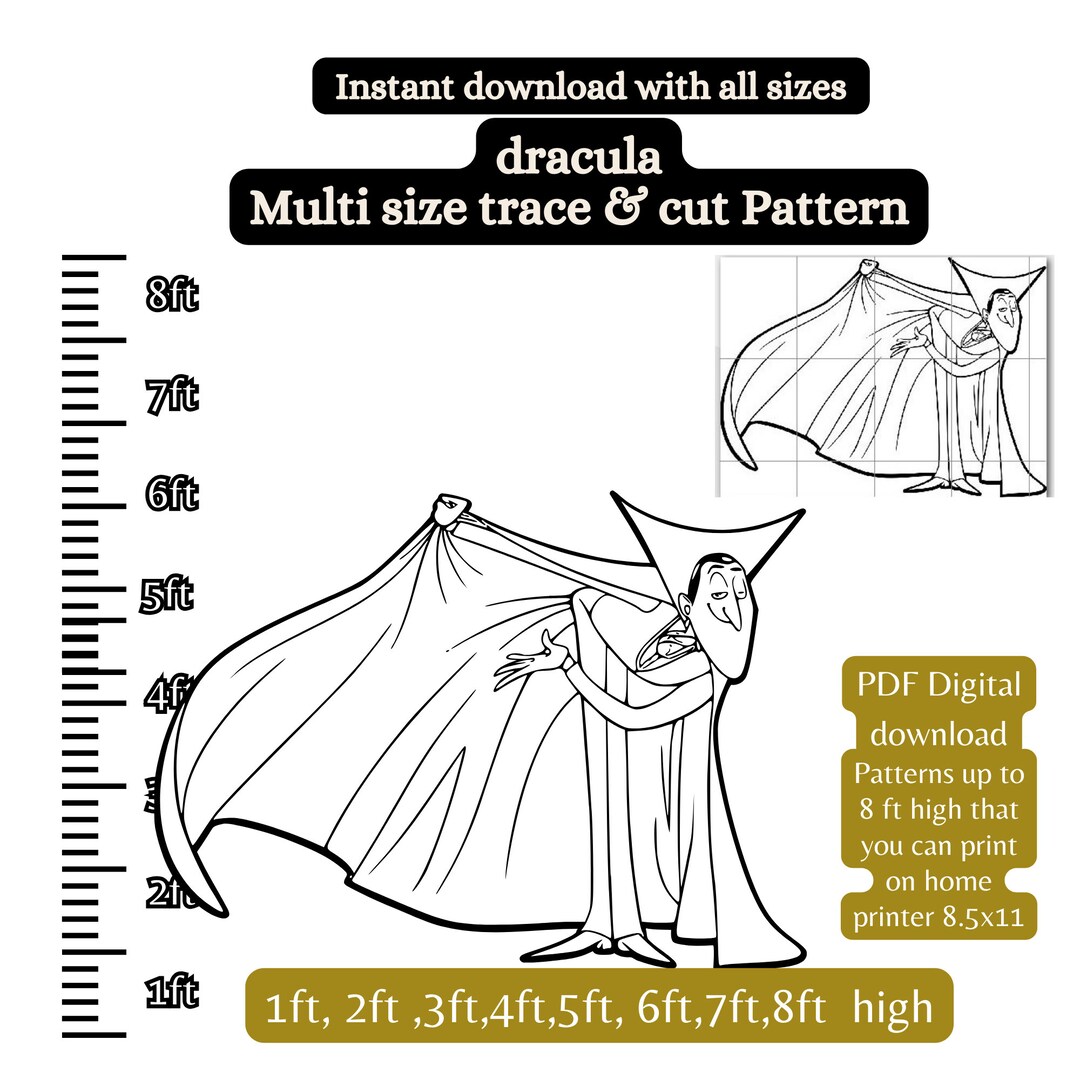 Dracula Bowing, Trace and Cut Stencil Pattern , Yard Art Silhouette ...