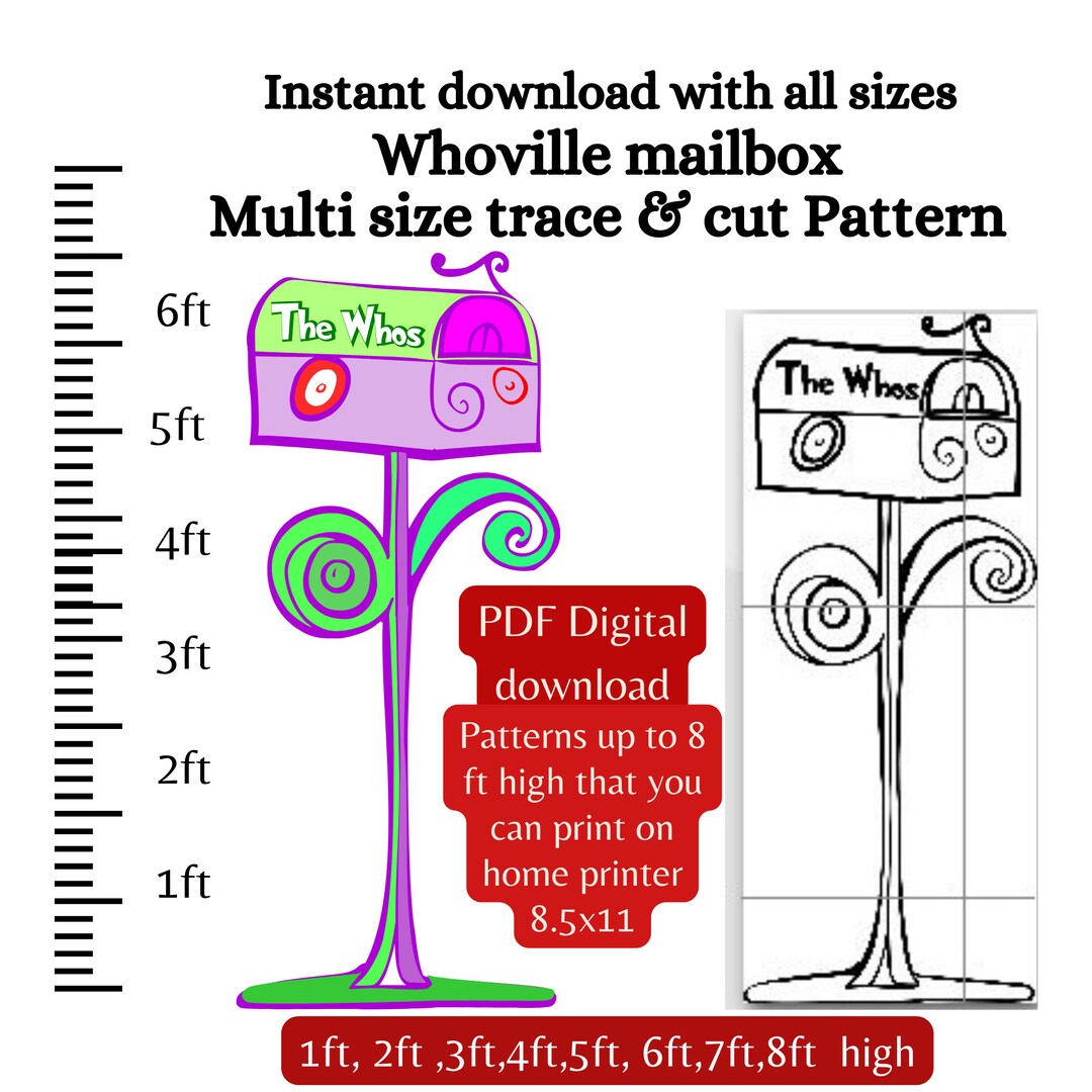 Whoville Mail Box Trace and Cut Stencil Pattern Yard Art - Etsy Canada