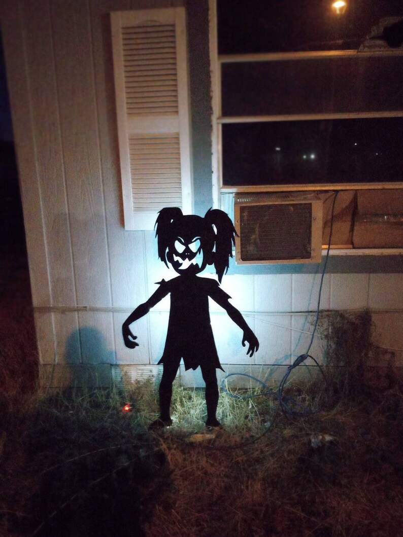 3ft 4ft Zombie Girl Pigtails Silhouette, Yard Art Pattern Digital Print ...