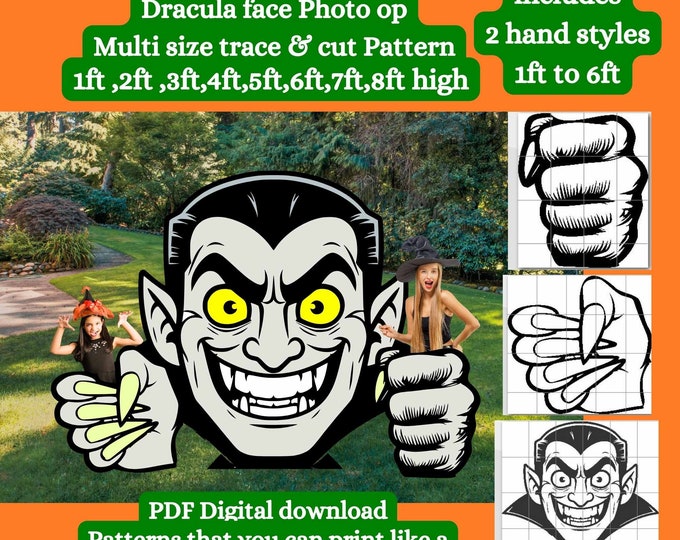 1ft-8ft Halloween Vampire Head , Silhouette Print and Cut Template ...