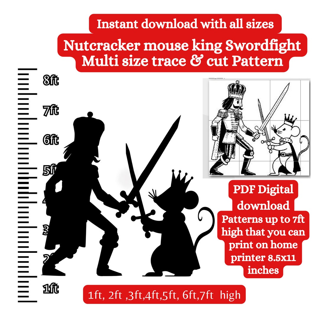 4 Foot 5ft 6ft 7ft Giant Nutcracker Soldier Mouse King Sword Fight ...