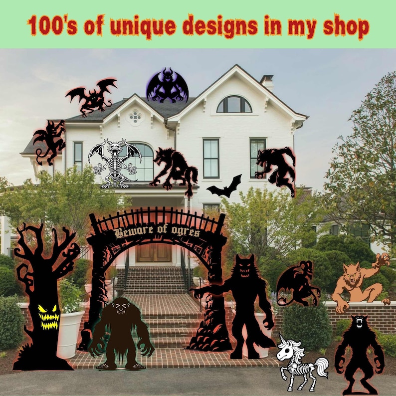 3ft 4ft 5ft 6ft Giant Halloween Train Silhouette Pattern ,spooky ...