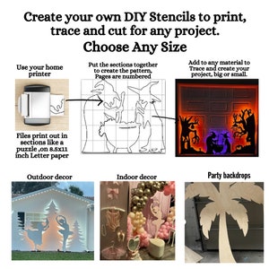 4ft 5ft 6ft PDF Alien Stencil Silhouette Template, Yard Art Cut Out ...