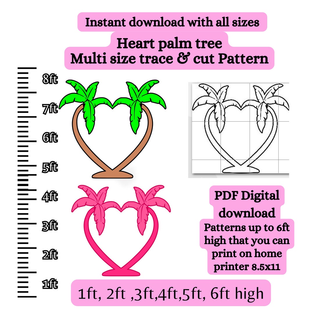 5ft 6ft Palm Tree Archway PDF Template ,printable Pattern Trace and Cut ...