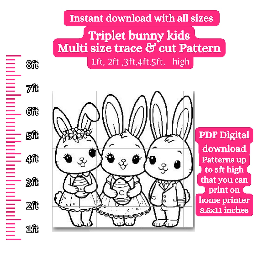 Woodworking Cutout, PDF Printable Trace Cut Pattern,easter Bunny ...