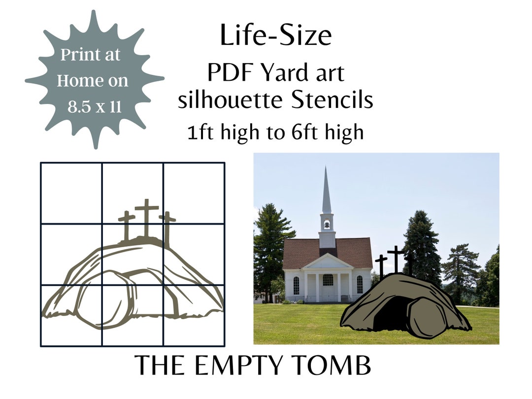 Empty Tomb Trace and Cut Pdf, Printable Yard Art Stencil , 6 Sizes ...