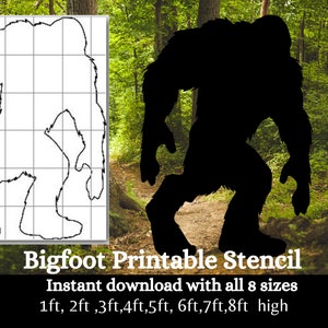 Digital Paper Silhouette Template , Life Size Bigfoot Family, 8 Ft ...