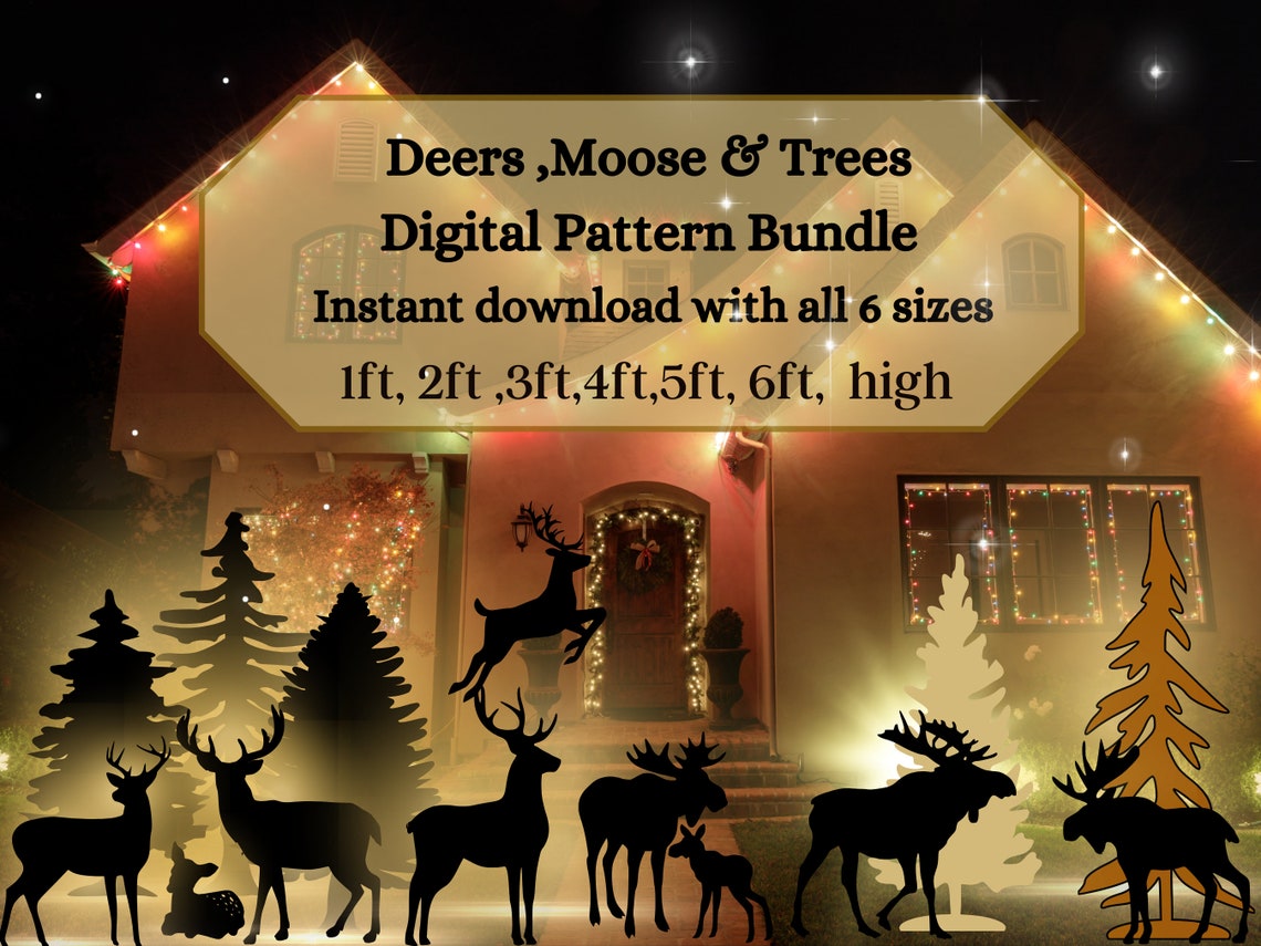Mix & Match Yard Art Pattern Bundle,reindeer,tree, Moose PDF Template ...