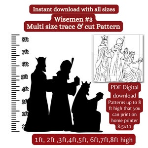 The 3 Kings Nativity Scene Display, Christmas Silhouette Template, Yard ...