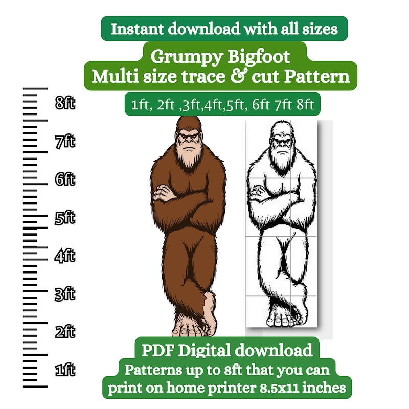 Life Size Bigfoot Pattern - Etsy