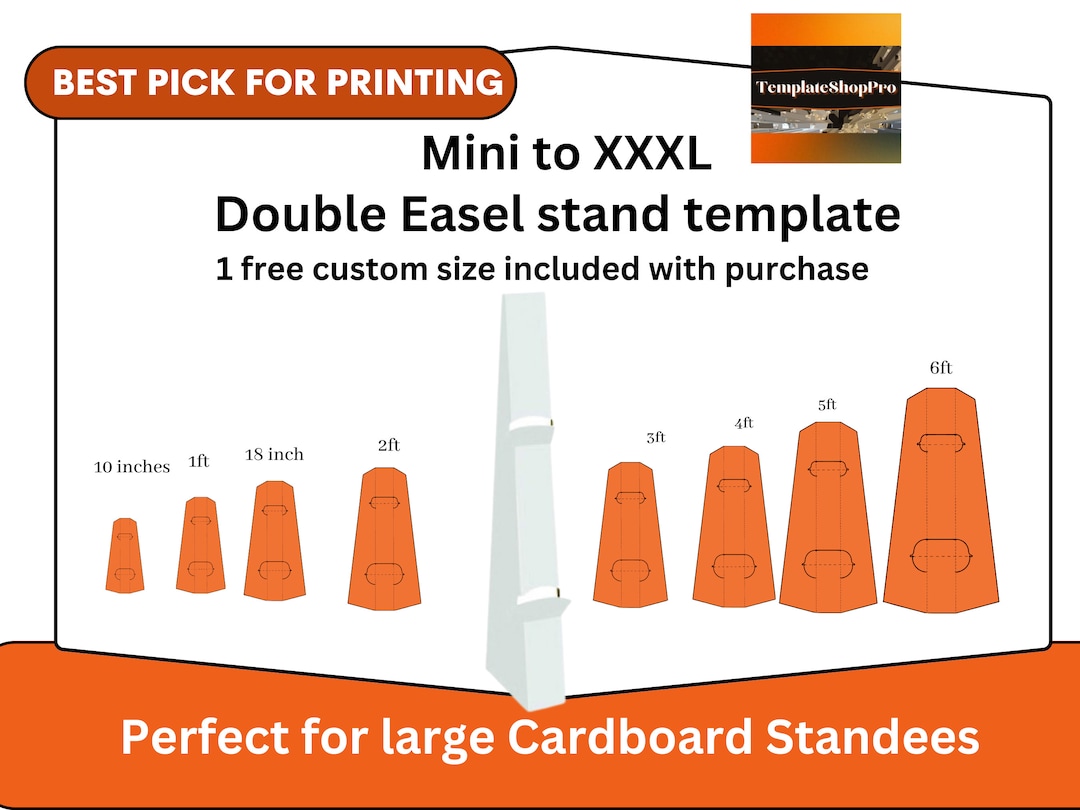 1ft 2ft 3ft 4ft 5ft 6ft Stand Template for Cardboard Cutout Standee ...