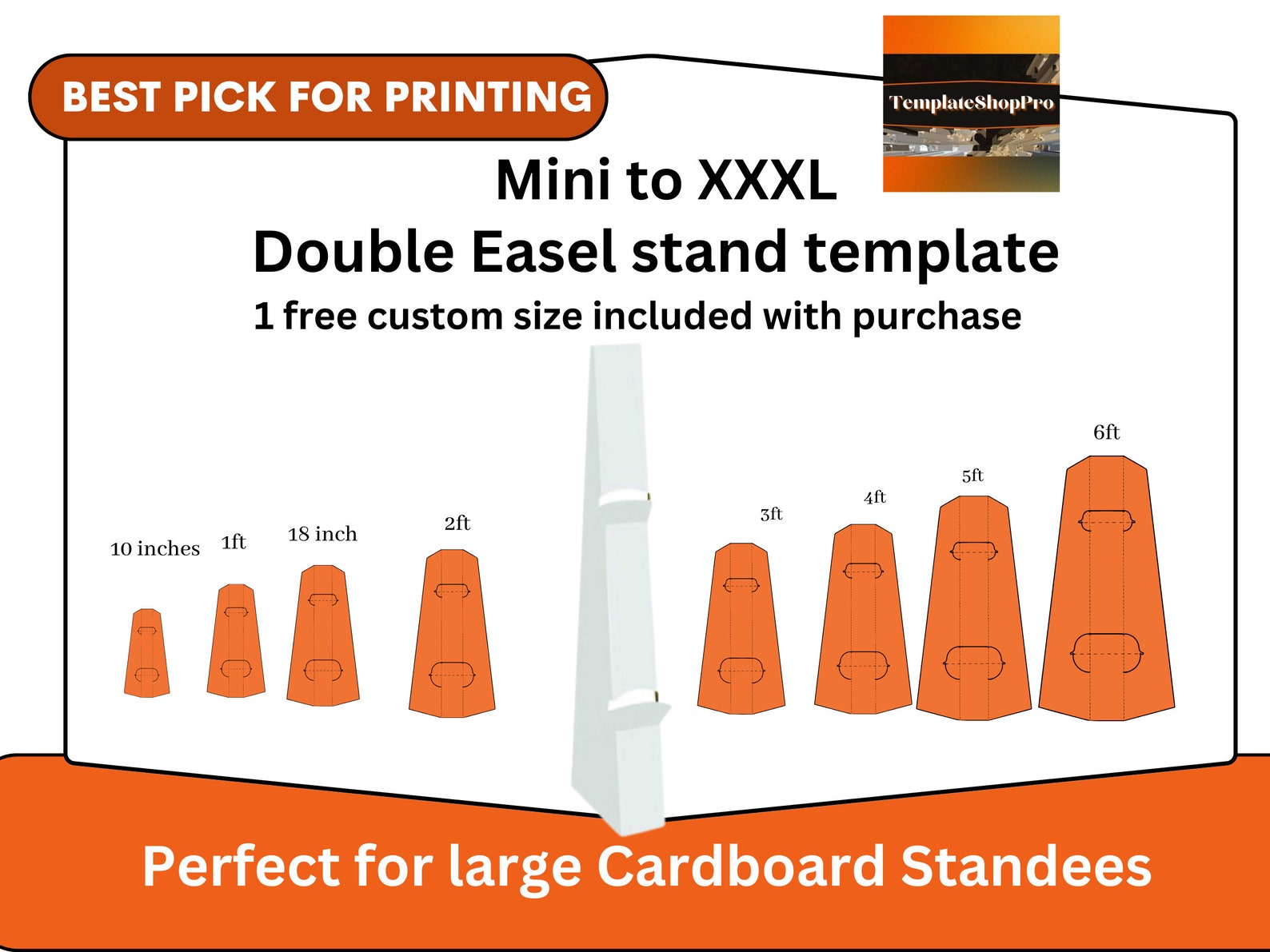 1ft 2ft 3ft 4ft 5ft 6ft Stand Template for Cardboard Cutout Standee ...