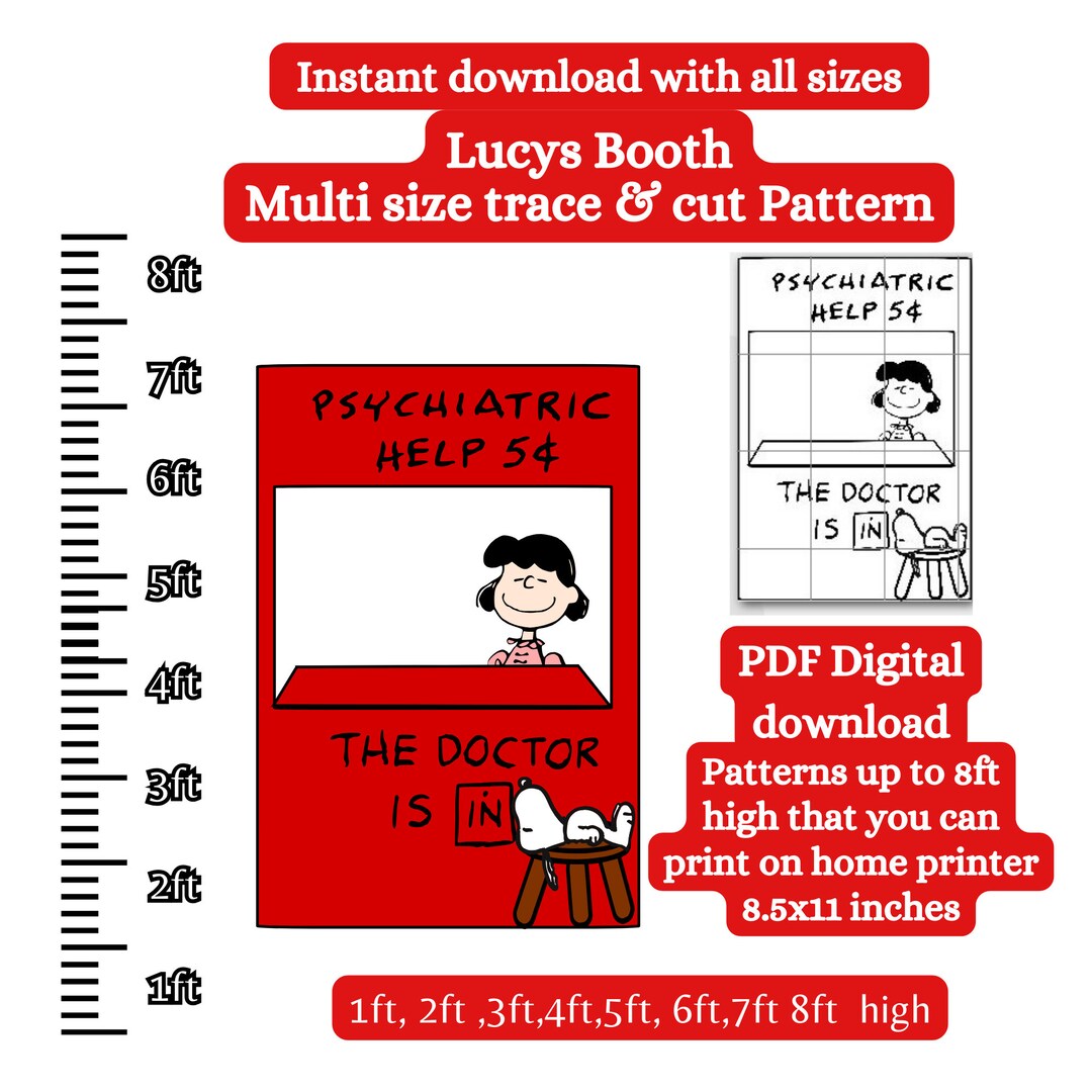 Life Size Lucy Booth ,print Trace and Cut Stencil Pdf Pattern , Mosaic From Balloons ...