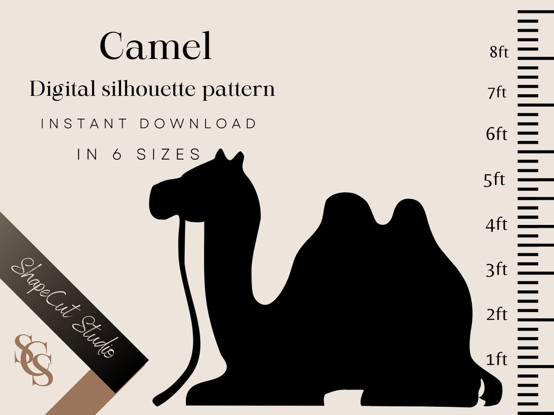 Life Size Camel Stencil Pattern, Pdf Trace and Cut Template, 6 Sizes ...