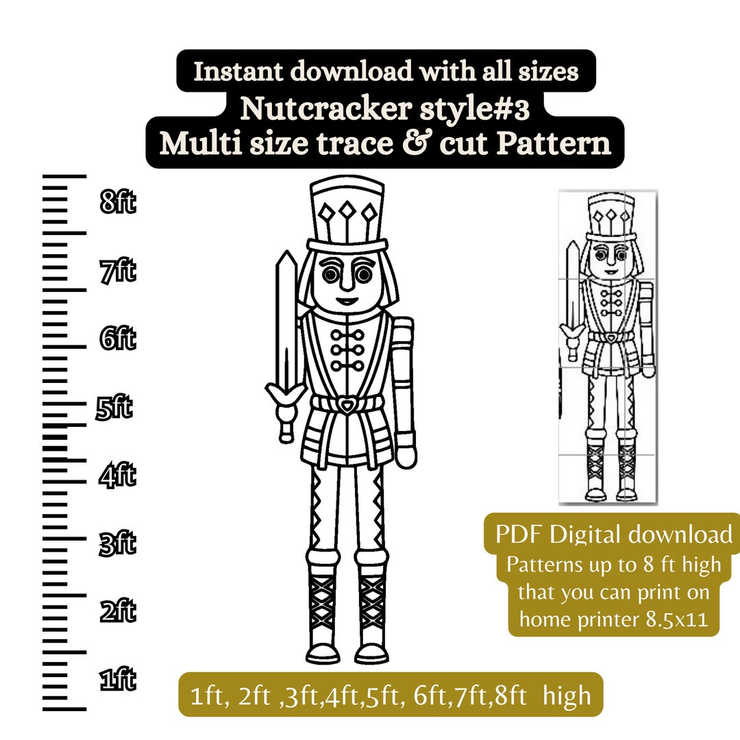 4 Foot 5ft 6ft Nutcracker Soldier Door Hanger Pattern, Life Size Porch ...