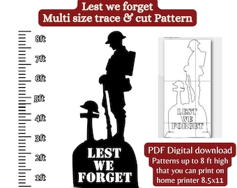 Lest We Forget Soldier Pattern, Yard Display Silhouette Cutout, Stencil ...