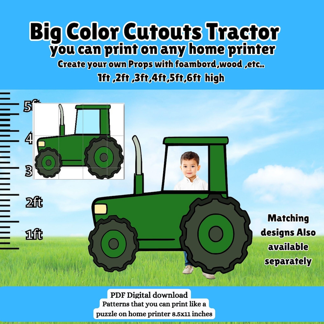 DIY Oversize Tractor Side Cut Out Standee Prop Pdf ,1-6ft Large ...