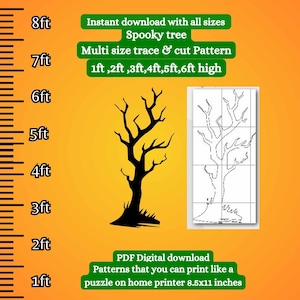 7ft 8ft Halloween Tree Yard Art Decoration Template,print Trace & Cut ...