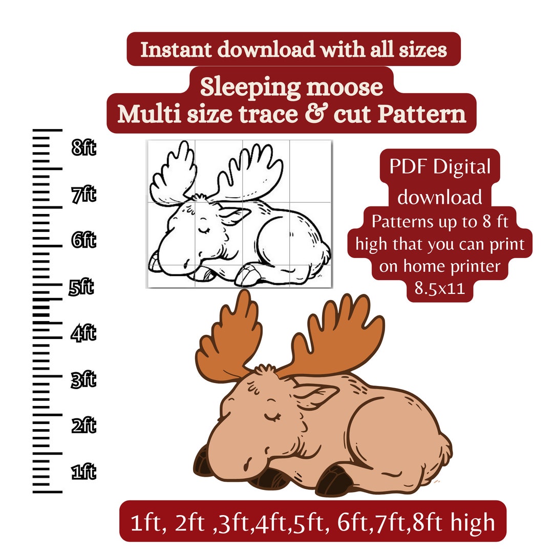 Life Size Baby Moose Calf Silhouette ,printable Trace and Cut Template ...