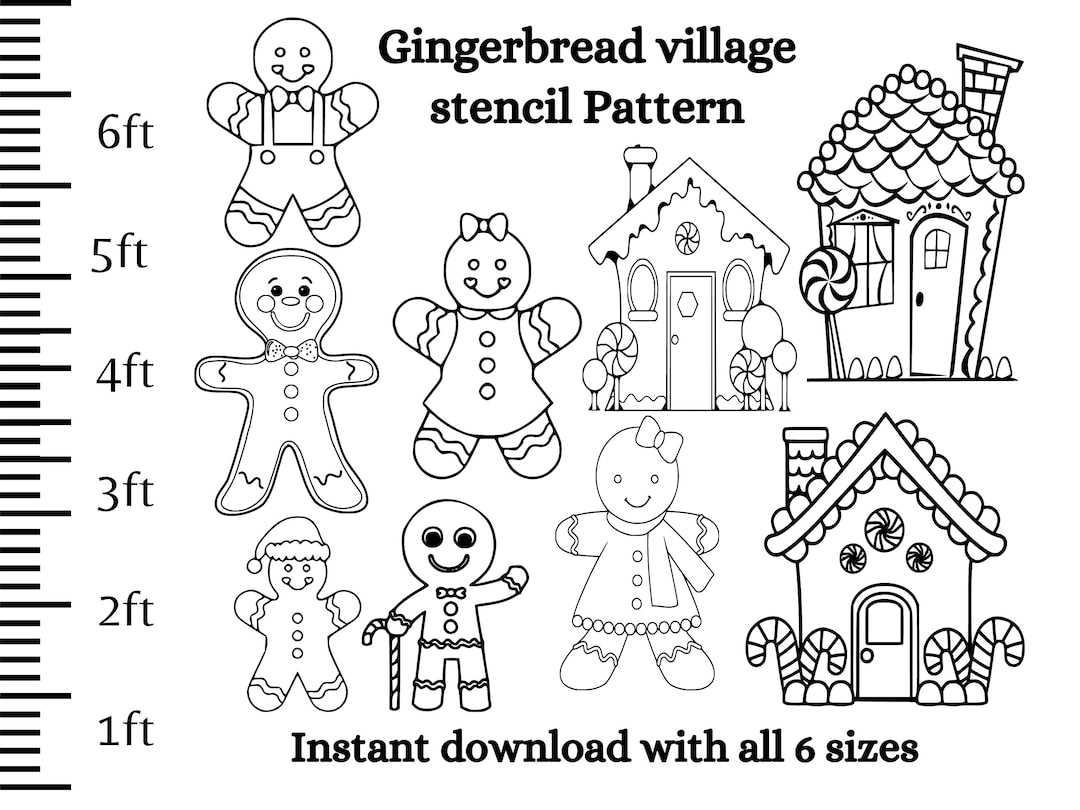8 Gingerbread Man Woman Bundle, PDF Template ,printable Trace and Cut ...
