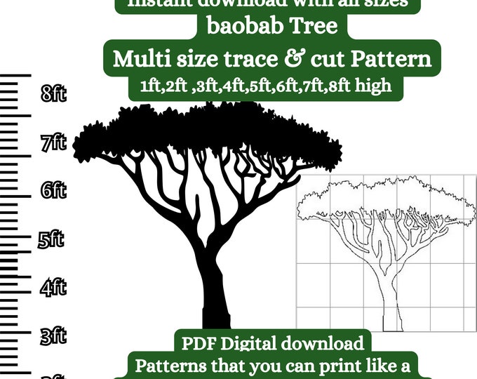 1ft-8ft Balloon Tree Trunk PDF Template ,printable Trace and Cut, Baby ...