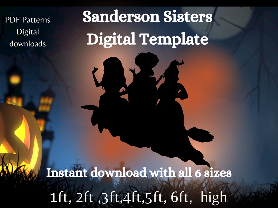 Yard Cutout Hocus Pocus Sisters, Halloween Silhouette Template ...