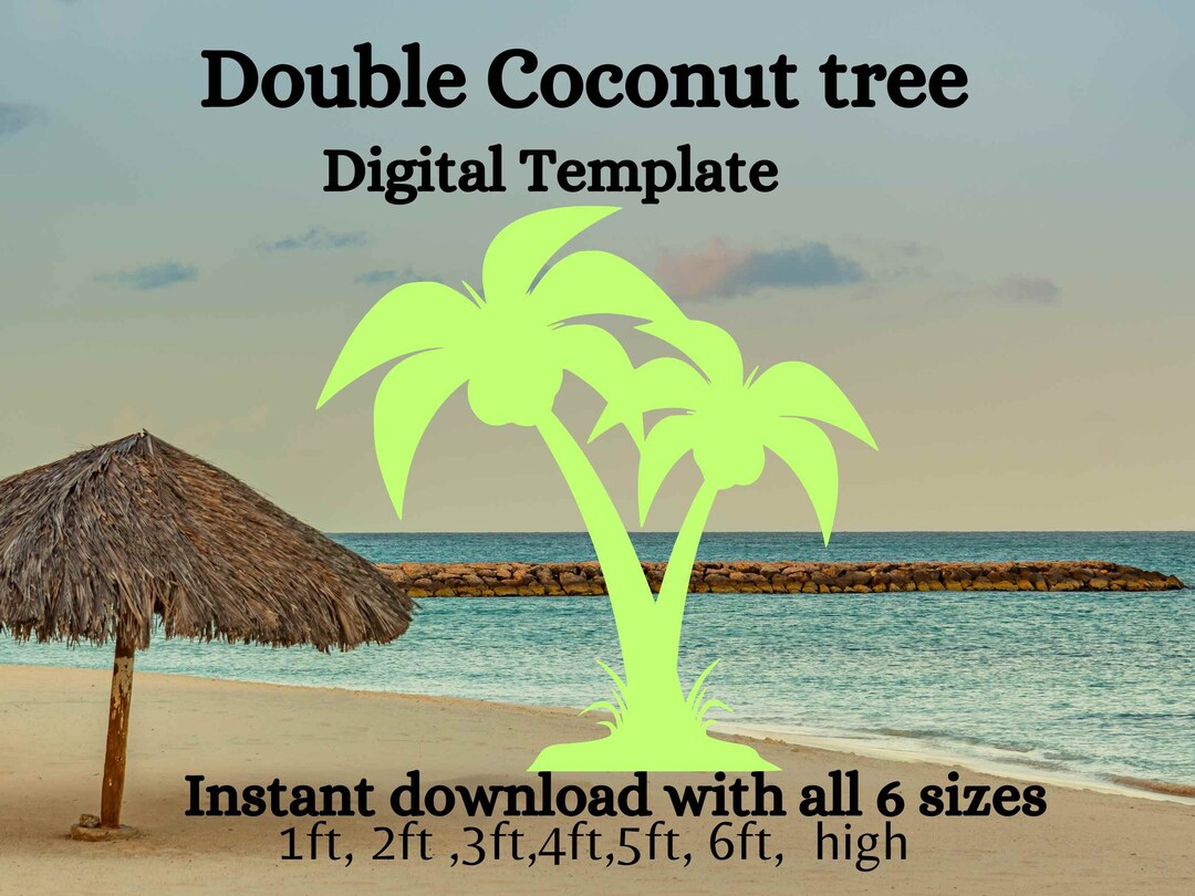 4ft 5ft 6ft Double Palm Tree PDF Template Pattern ,printable Trace and ...