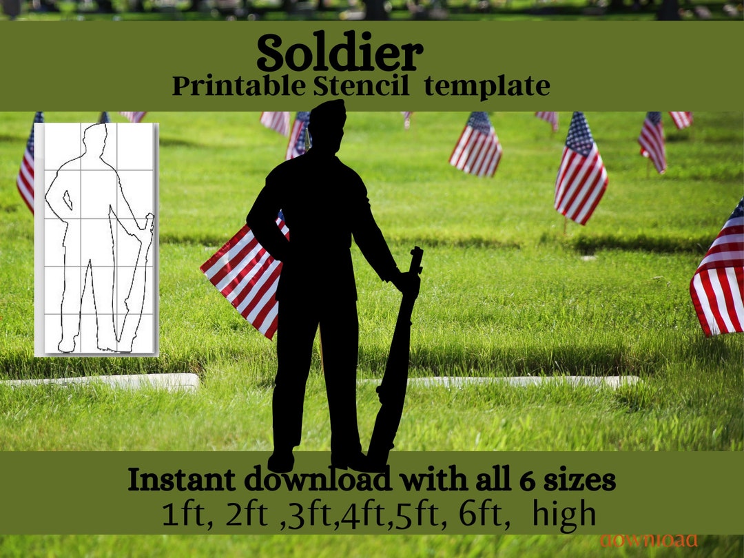 Memorial Soldier Pattern, Yard Display Silhouette Cutout, Stencil ...