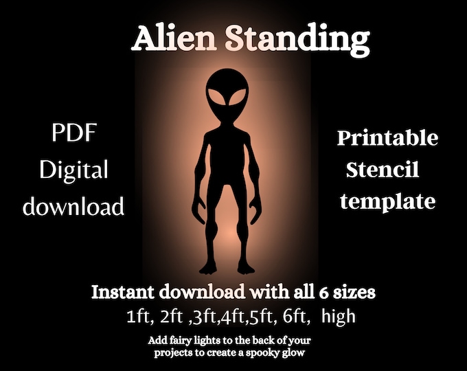 4ft 5ft 6ft PDF Alien Stencil Silhouette Template, Yard Art Cut Out ...