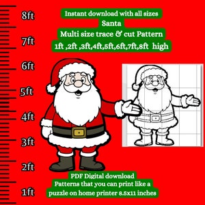 Life Size 6ft Welcoming Santa Clause Diy Pattern PDF Template ...