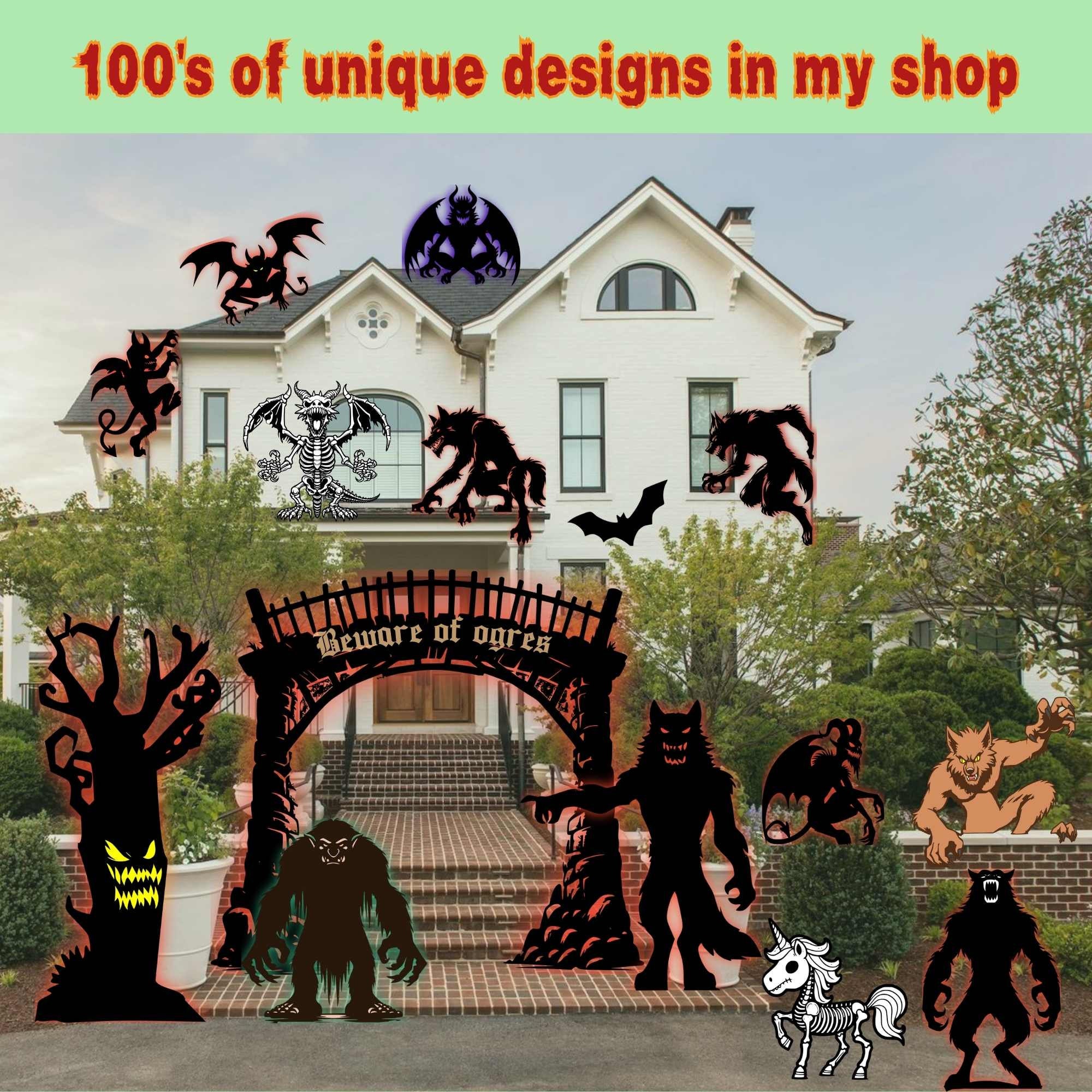 Demon Template Halloween Silhouette , Yard Art Pdf Pattern , Printable ...